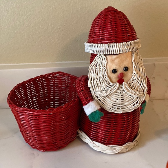 Holiday | Vintage Wicker Santa Claus Holder | Poshmark